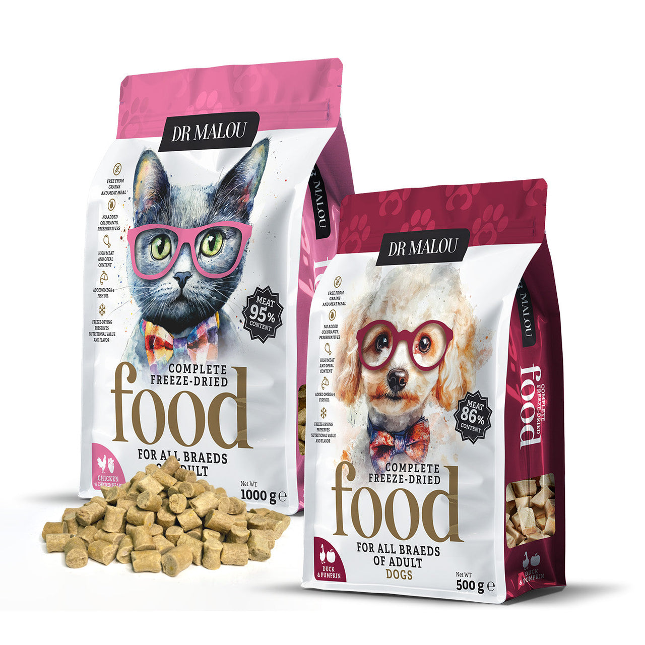 Liofilizowana karma Dr Malou dla psa i kota – zdrowie i smak